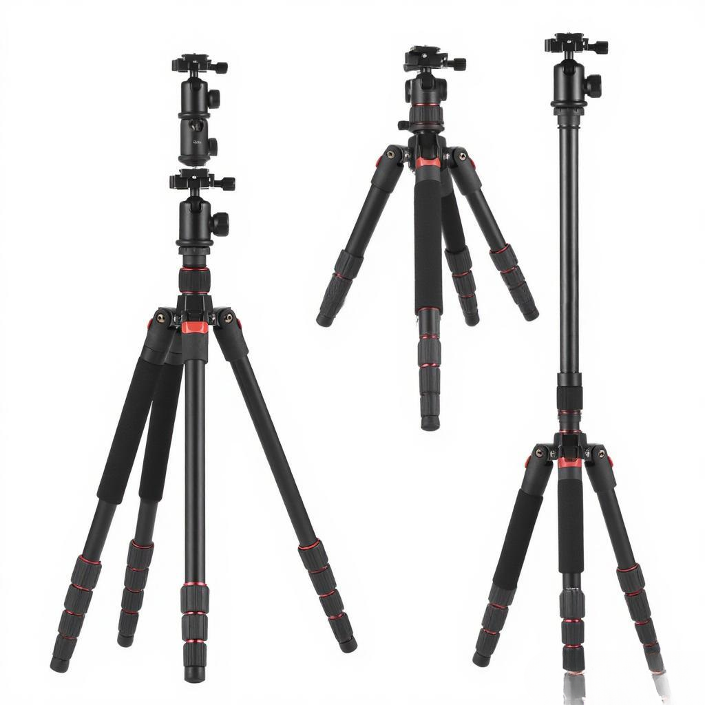 153 см/60 дюймов Портативный штатив для камеры из алюминиевого сплава с отсоединяемым моноподом, 360° вращающаяся головка, грузоподъемность 10 кг/22 фунта с сумкой для переноски для DSLR камеры, видеокамеры, смартфона.