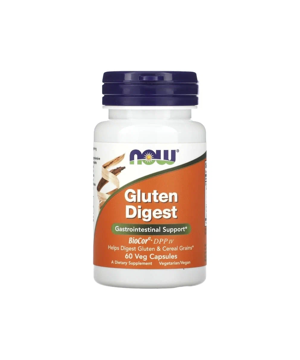 NOW Foods Gluten Digest, Энзимы для переваривания глютена 60 вегетарианских капсул