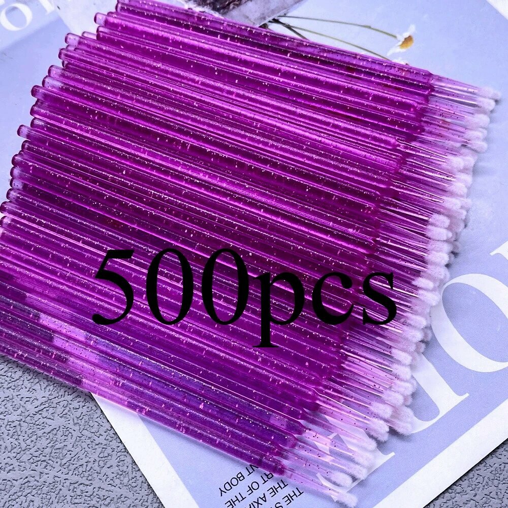300/500 Шт. Микро-кистей Для Снятия Наращенных Ресниц, Аппликаторы Для Туши, Инструменты Для Наращивания Ресниц