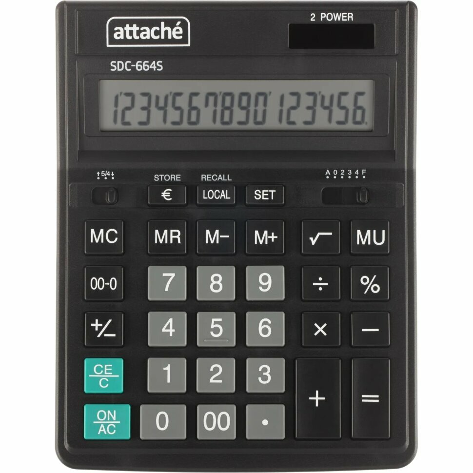 Калькулятор настольный  Attache SDC-664S 16-разрядный черный 206х158х33мм, 2213920
