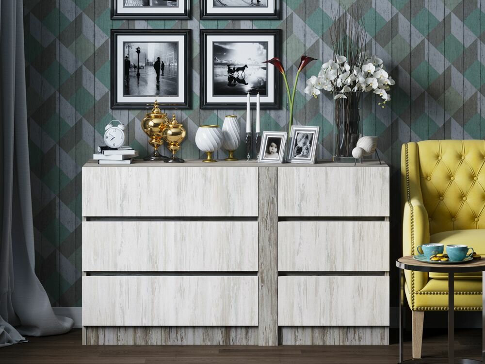 Комод Берк-12 ЛДСП артвуд светлый/артвуд темный (Регион 058)