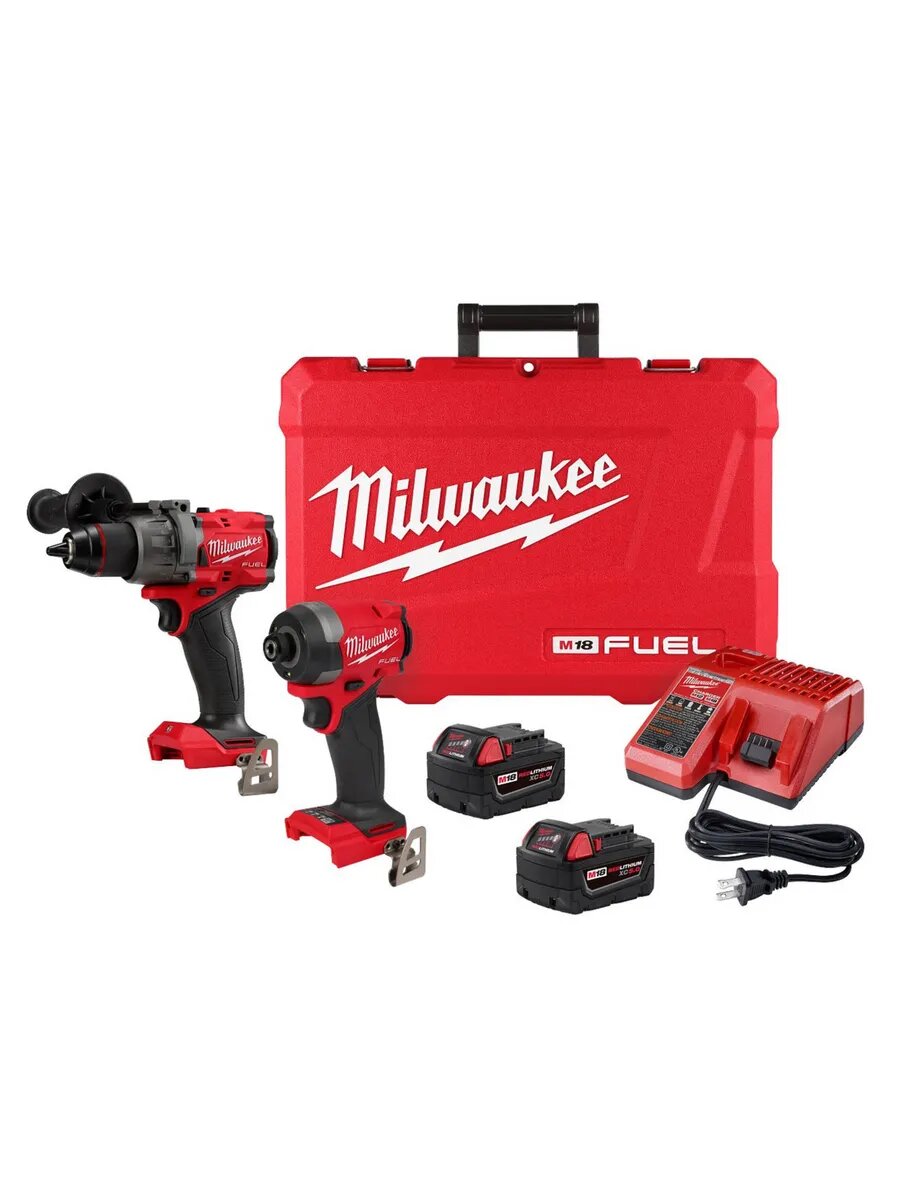 Набор Milwaukee 3697-22 FUEL (2904-20 + 2953-20), 2 АКБ 5.0Ач, зарядное, кейс