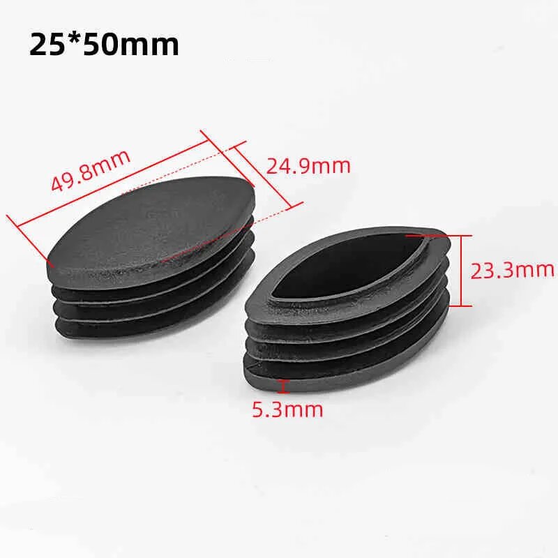 Заглушка для труб из полипропилена 20x20 мм 10 Pcs, 25x50mm