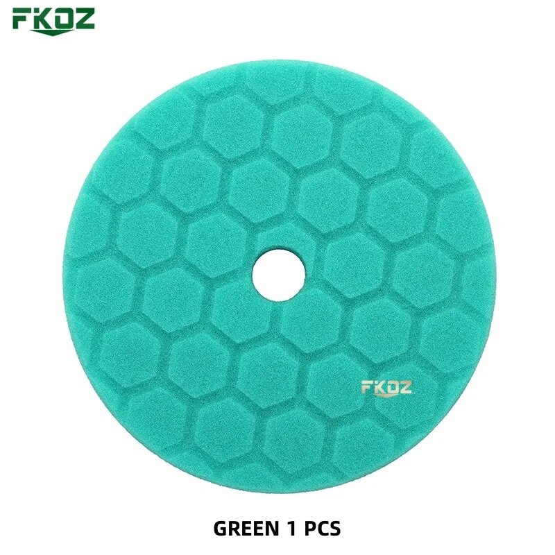 1 шт, 6/7 дюймов, полировальная подушечка для автомобиля, губка Green 1pcs, 6 Inch (5 Inch Back)