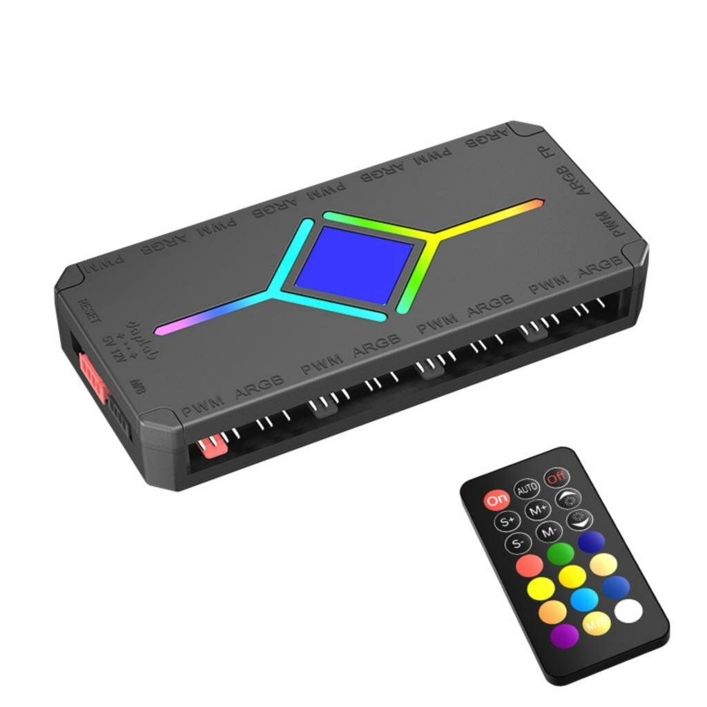 Адаптер ARGB 1-9 шт, 5 В, 3-контактный, для вентилятора ПК, Черный