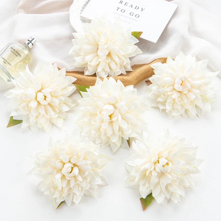 Искусственные цветы ZQCY, шелковые герберы, набор из 5 штук зеленый