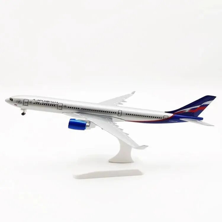 Модель самолета металлическая с шасси 20 см Аэрофлот Aeroflot A330