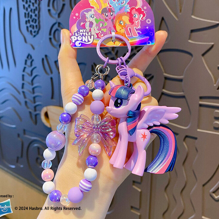Мягкий брелок с мультяшным My Little Pony для женщин, милый брелок с Флаттершай, литой плюшевый брелок, аксессуар для сумки