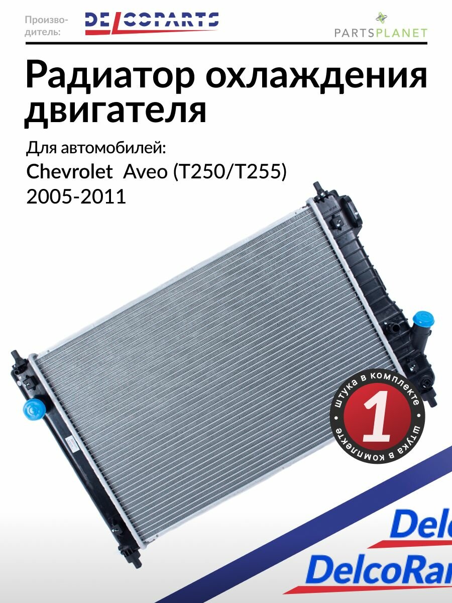 Радиатор охлаждения двигателя на Шевроле Авео (T250, T255)
