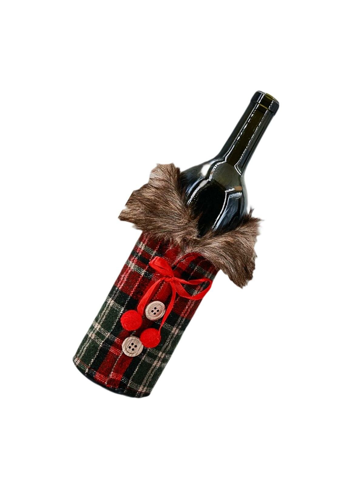 Элегантная Рождественская крышка для бутылки вина, украшение стола для праздничного ужина