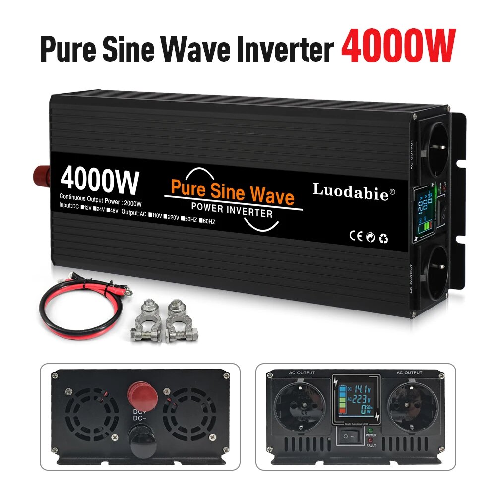 Солнечный инвертор Pure Sine Inverter 7000W 8000W 48V 50Hz, 4000W (Rated 2000W)