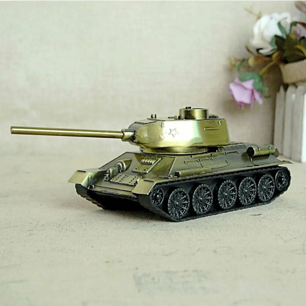 T34 Модель танка из ретро-сплава, аксессуары для дома, военные игрушки для мальчиков, подарки