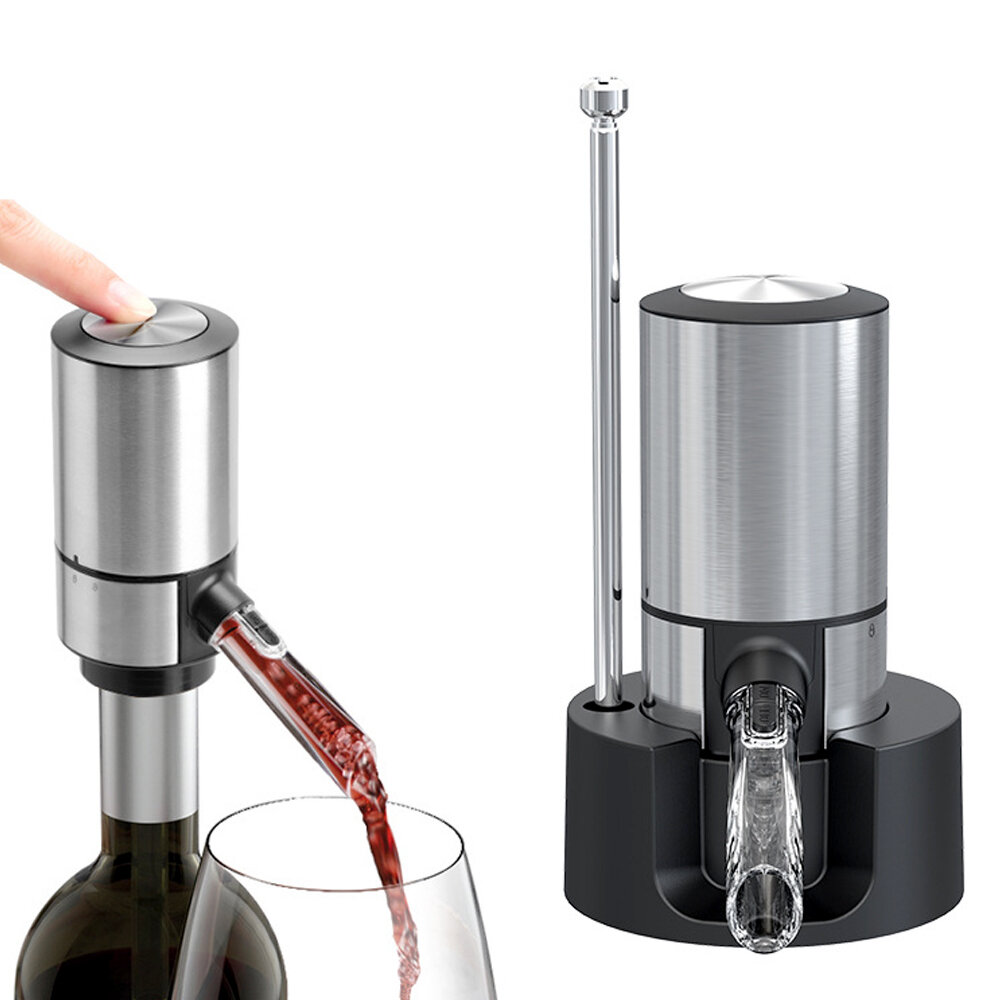 Международный электрический декантер мгновенный декантер функция вино красное вино диспенсер базовый тип электрический декантер Модель B обновление [модель с сухими батареями] нержавеющая сталь / электрический декантер диспенсер для вина