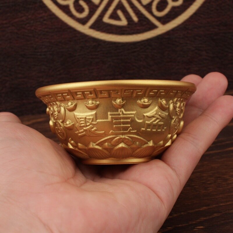 Латунная банка ста благословений, сокровищница, украшение юаньбао, песок золота, мини-юаньбао, сбор богатства, банка ста благословений, сокровищница, латунное украшение
