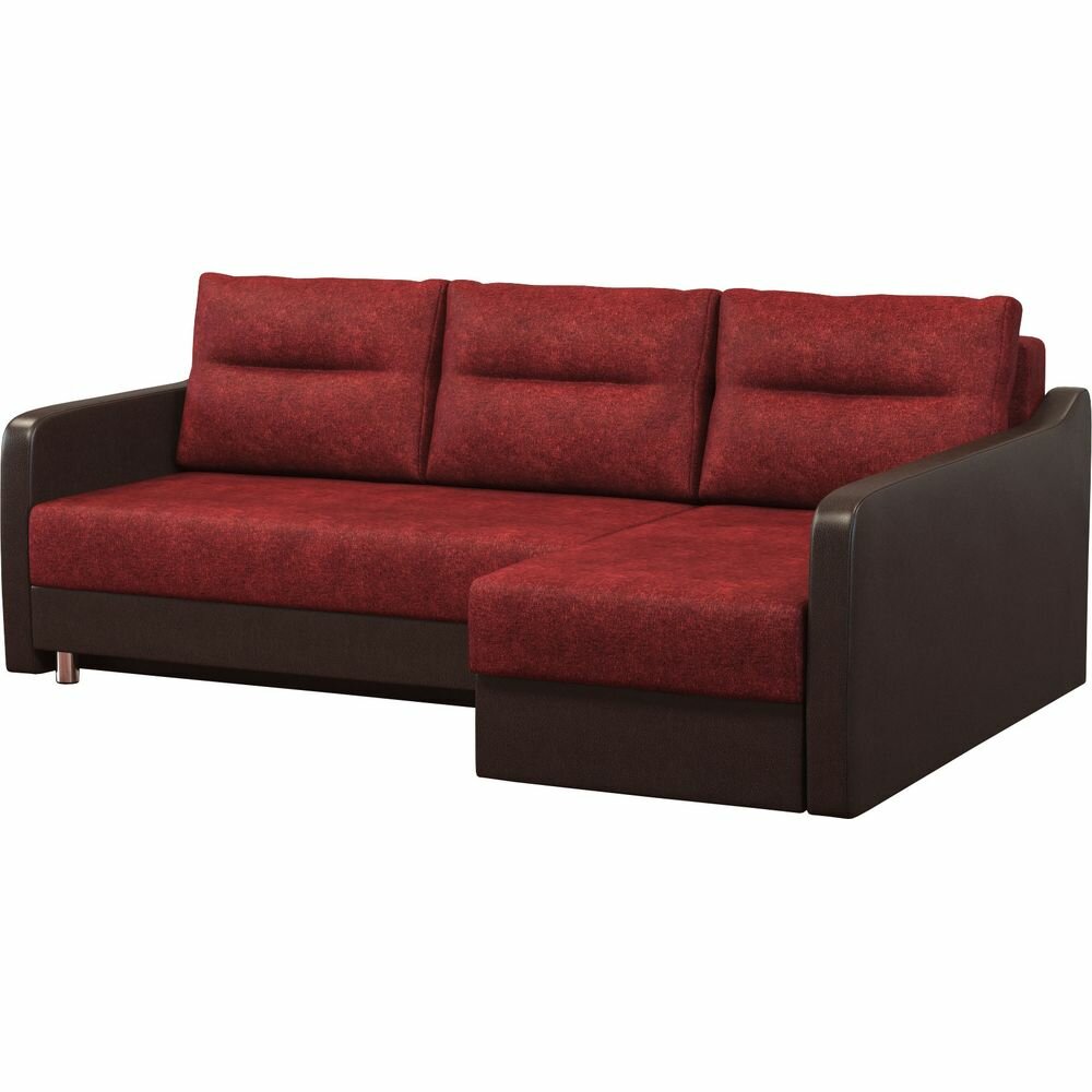 Угловой диван Наш Диван Турин А24 велюр бордовый