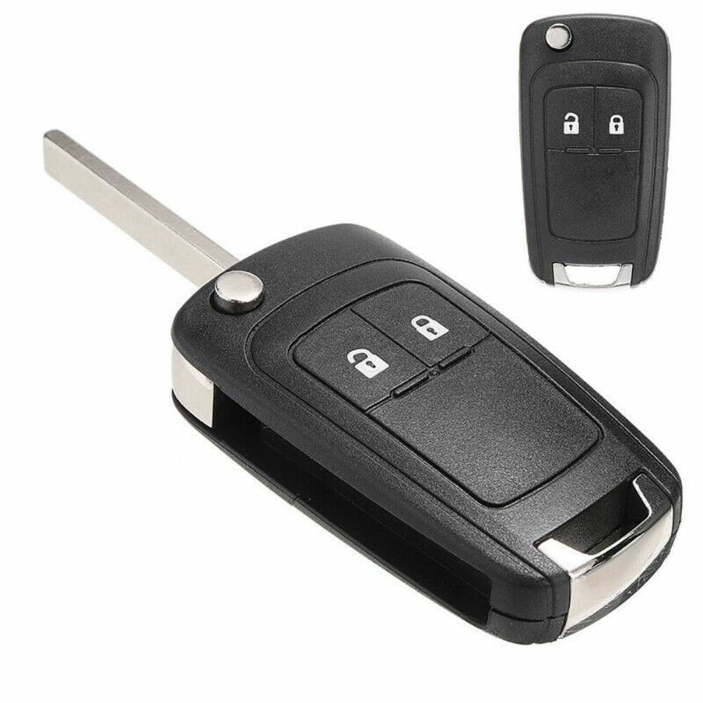 Корпус дистанционного ключа 2 кнопки для Chevrolet Cruze Camaro Malibu Sonic Volt 2010-2013, черный 65×35×18 мм
