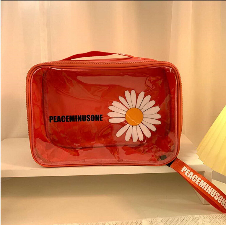 Прозрачная сумка для туалетных принадлежностей из ПВХ Daisy, дорожная сумка для хранения туалетных принадлежностей,