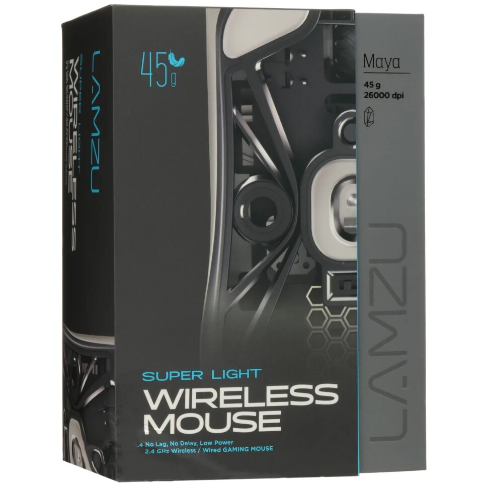 Мышь беспроводная/проводная LAMZU Maya, PixArt PAW3395, серый