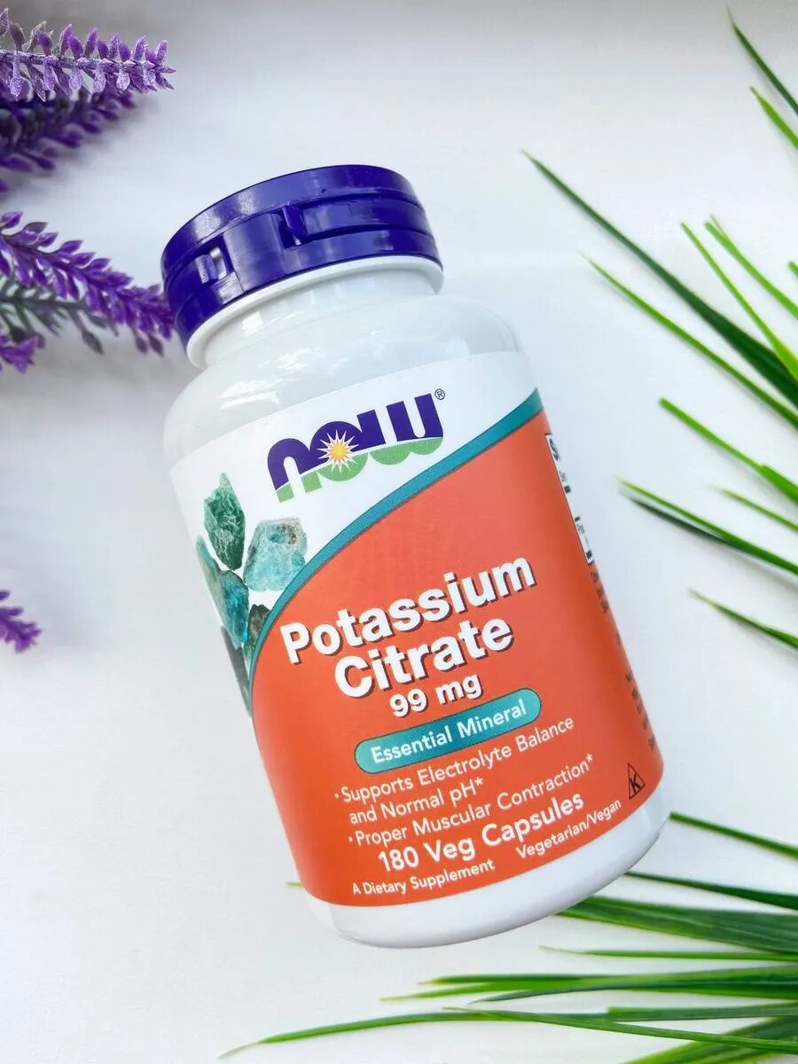 БАД Now Foods "Цитрат калия", для сердца, сосудов и нервов, 180 капс