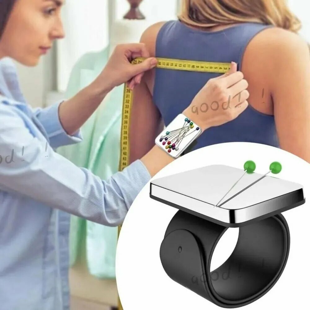 Магнитный держатель на руку для иголок, шпилек, невидимок , магнитная игольница портных