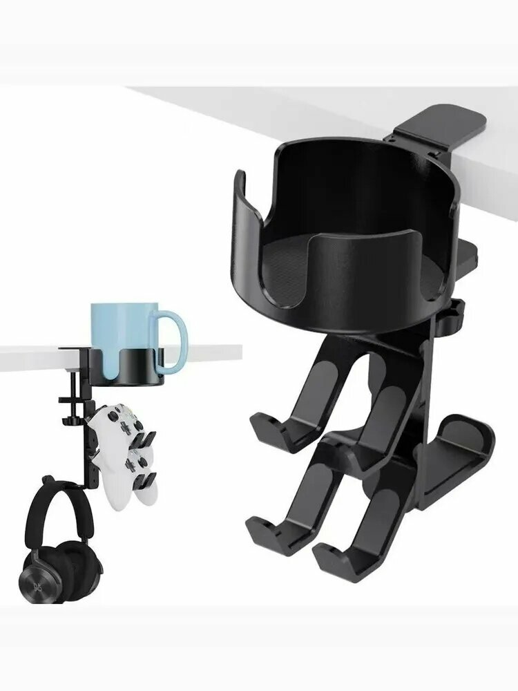Держатель для наушников и геймпадов, подставка под наушники и геймпад на стол, крючок для сумки на стол, держатель для стакана