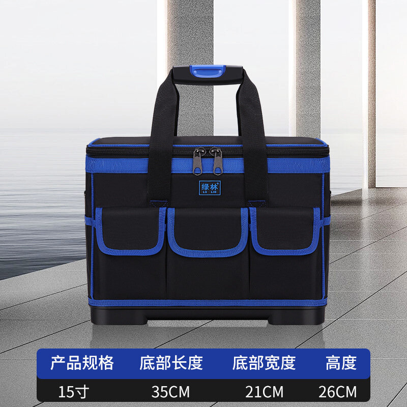 Многофункциональная сумка для инструментов Green Forest, холщовая сумка для электрика, сумка для инструментов с резиновым дном, большая сумка для ремонта из оксфордской ткани