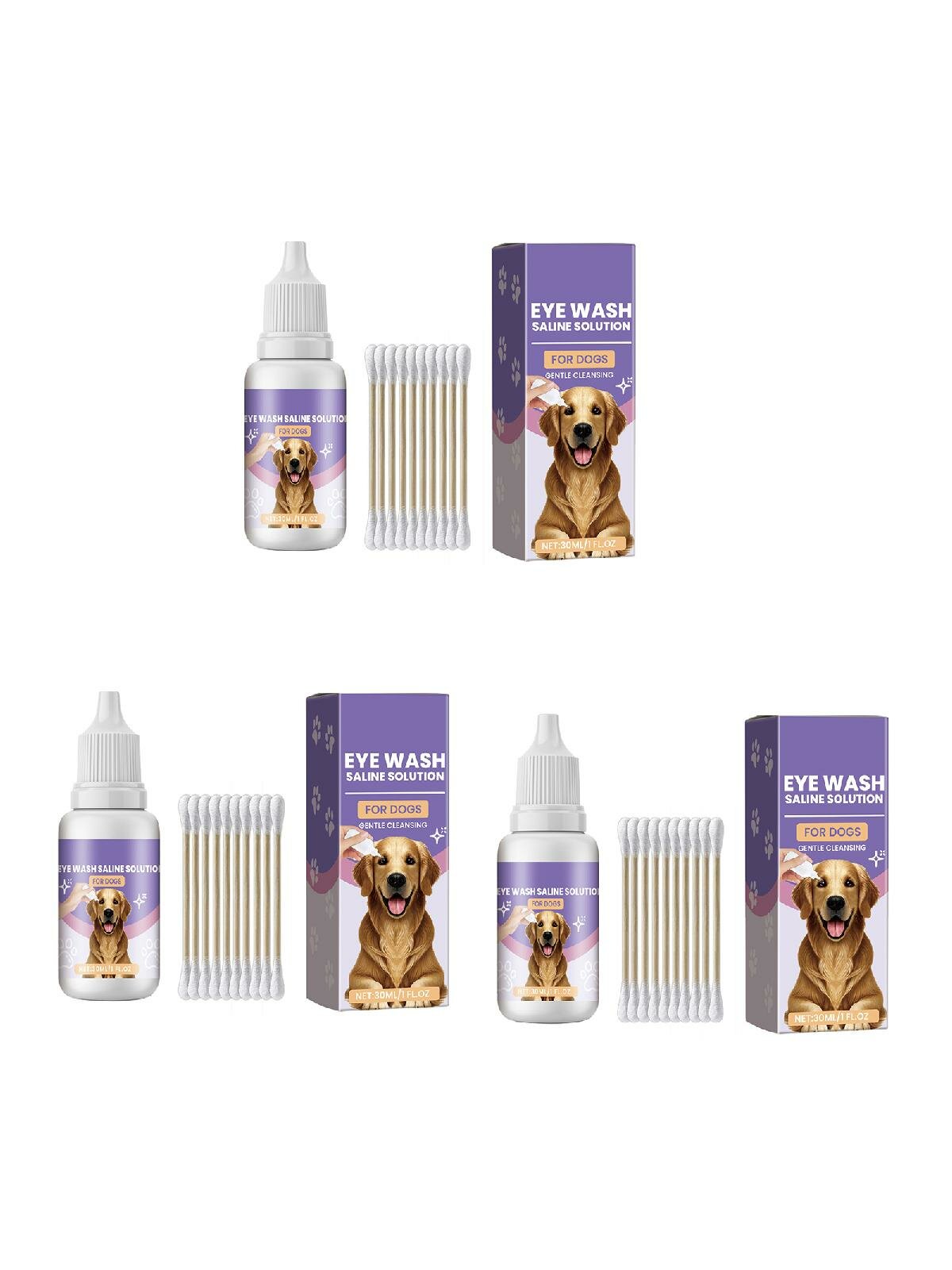 Практичная капля для удаления пятен от слез собак, натуральный ингредиент, капля для промывания глаз, 3 бутылки