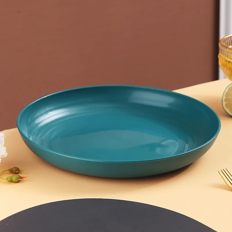 Детская тарелка Inyahome из пшеничной соломы 28cm 4pcs, 28cm green