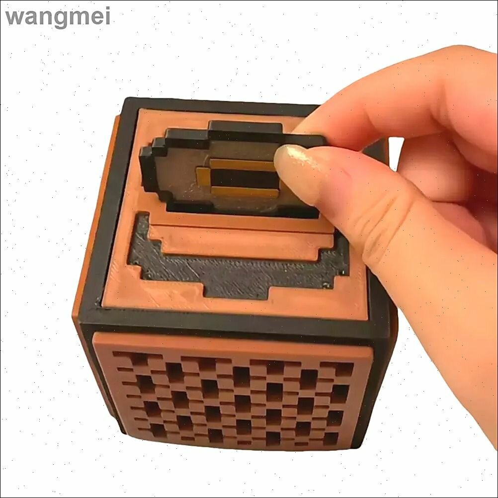 Пиксельная модель музыкальной шкатулки, проигрыватель с красной пылью и подсветкой