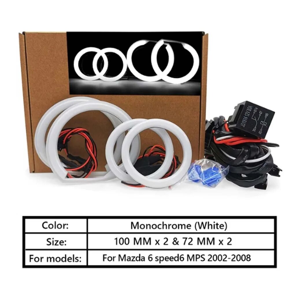 4 кольца, дневные ходовые огни без ошибок для Mazda Speed3 Speed Axela Mazda 3 6000K ангельские глазки мазда 3 бк For Mazda 6