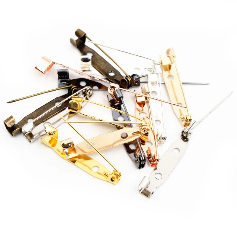 50 шт, 15, 20, 25, 30, 35, 40 мм, 7 цветов, брошка, зажим, базовые булавки, безопасные булавки, настройки броши, пустая основа для самостоятельного изготовления ювелирных изделий