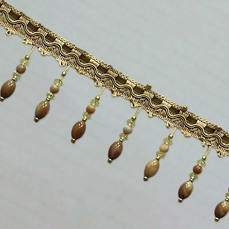 Бахрома для рукоделия с бисером, Тесьма для штор декоративная, кисточки макраме для шитья,1 м