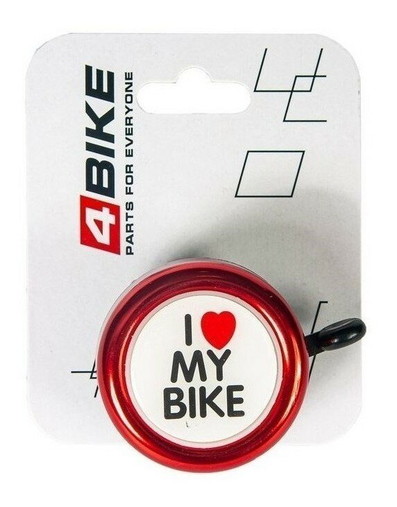 Велозвонок 4BIKE BB3202 алюминий+пластик, D-54мм, красный