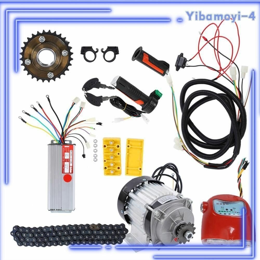 Эксклюзивный комплект для модернизации велосипеда или трицикла в электротранспорт, включающий моторколесо 48V 800W и контроллер, цвет подсветки определяется случайно