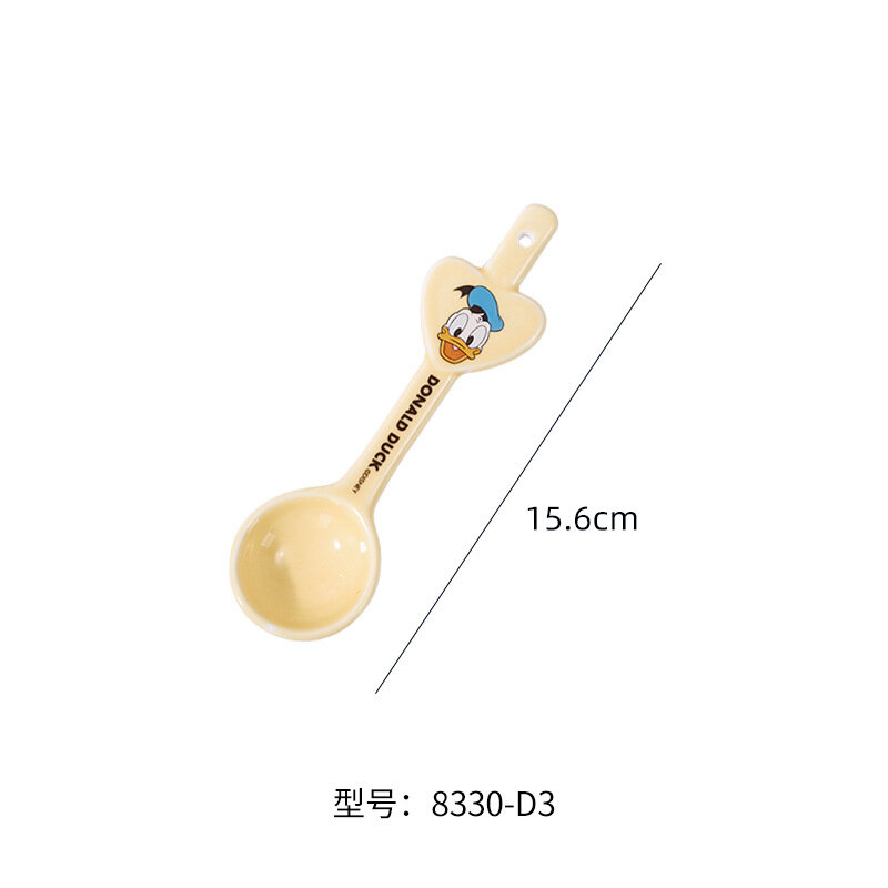 Керамическая ложка в стиле мультфильма с клубничным медведем, домашняя ложка в форме сердца, милая ложка для еды, высокая внешность, ложка с длинной ручкой, суповая ложка