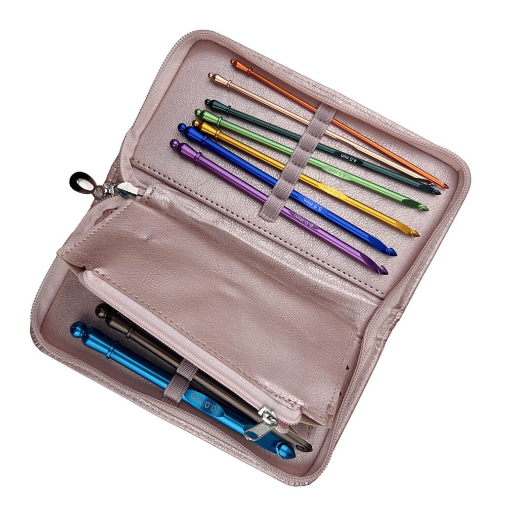 12 шт Набор Крючков для Вязания Крючком 3,0 мм-10,0 мм Игла для Вязания Крючком Эргономичная Игла для Вязания Крючком с Футляром Вязальная Игла для Рукоделия