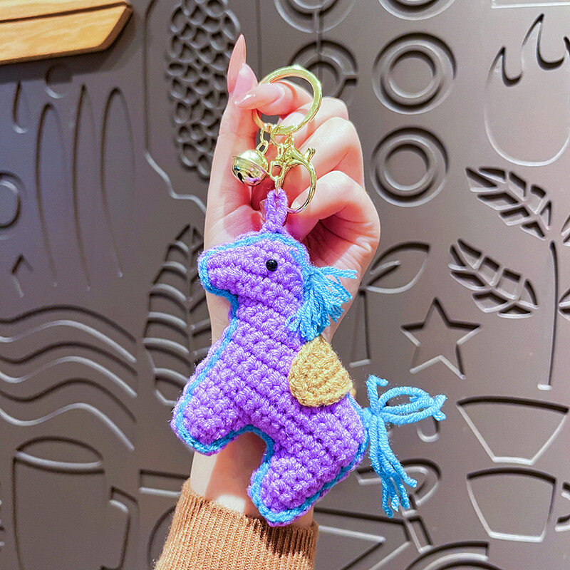 Креативный плюшевый вязаный пони-брелок, милый мультяшный зодиакальный лошадь-талисман, подвеска для сумки, новогодний маленький подарок