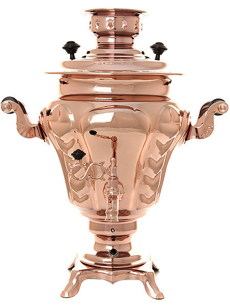 Электрический самовар 3 литра с медным покрытием "груша" с автоматическим отключением при закипании