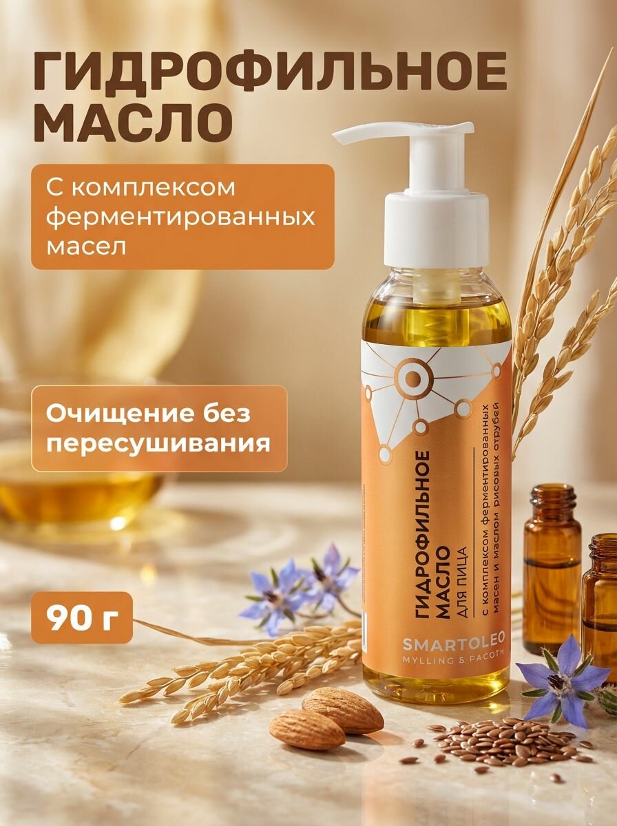 Гидрофильное масло для снятия макияжа с ферментированными маслами и маслом рисовых отрубей, 90 г
