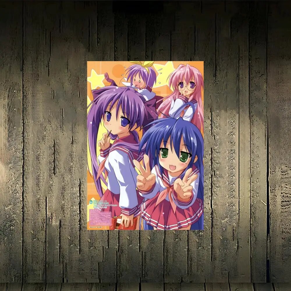 Аниме плакат "Lucky Star" фиолетовый, White8