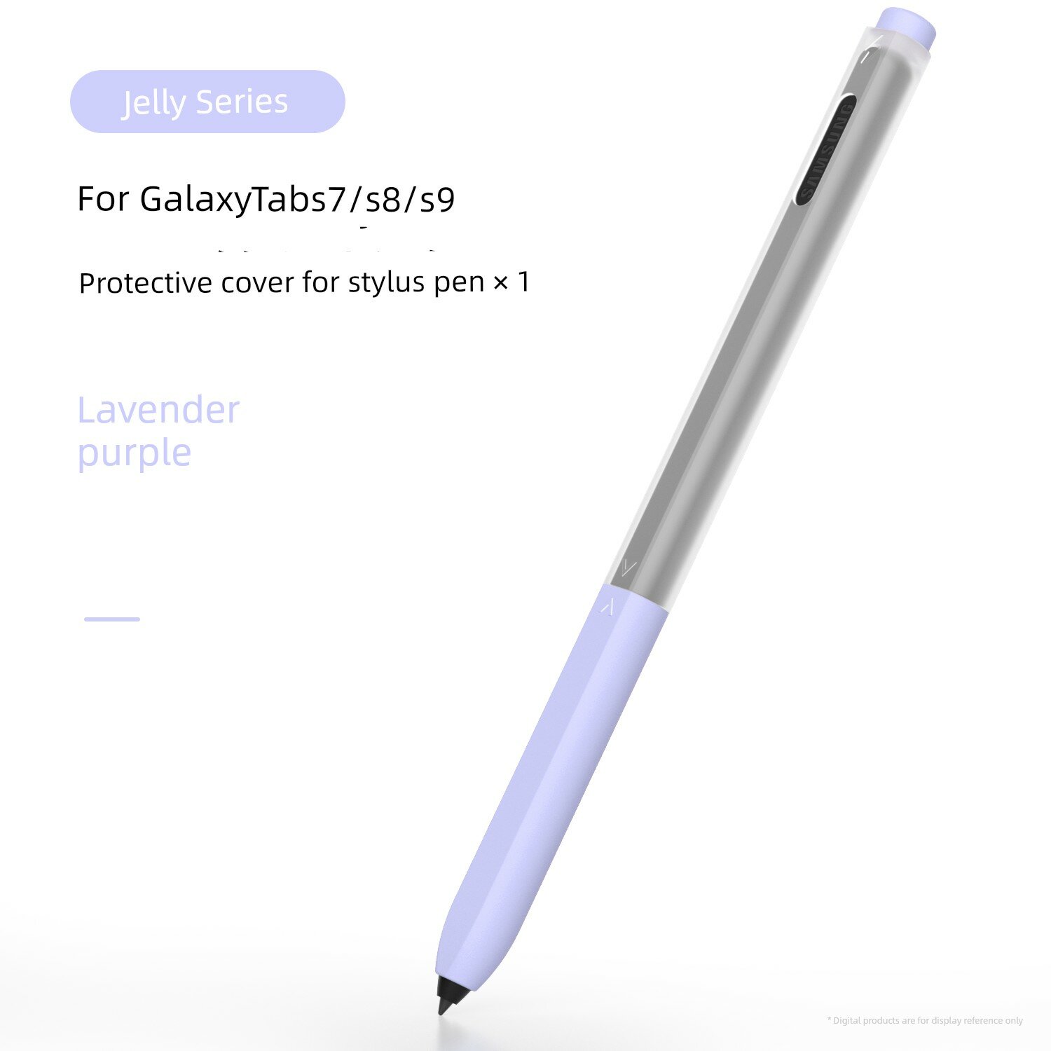 Силиконовый чехол для стилуса Samsung Galaxy Tab S10/S9/S8/S7, пурпурный цвет, гибкая защита