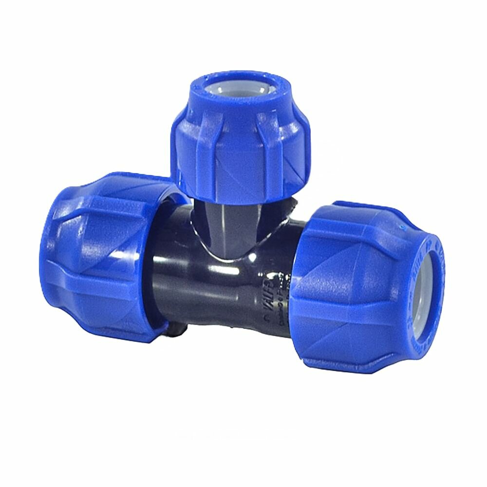 Тройник компрессионный ПЭ переходной Дн 50х32 Ру16 VALFEX 1210012503250