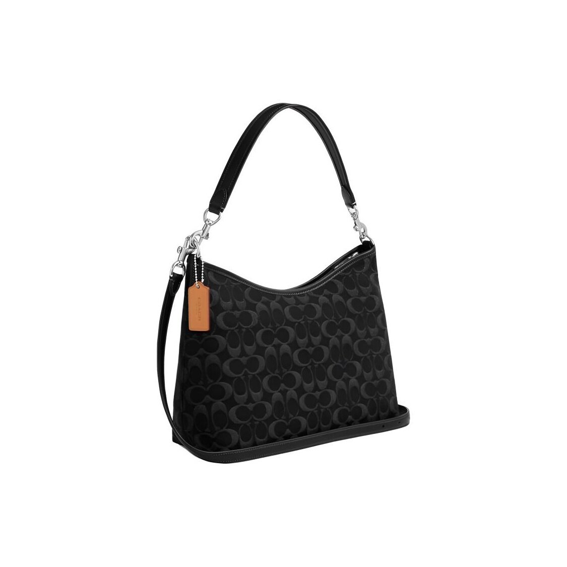 Сумка Coach, фактура тиснение, черный — фото 1