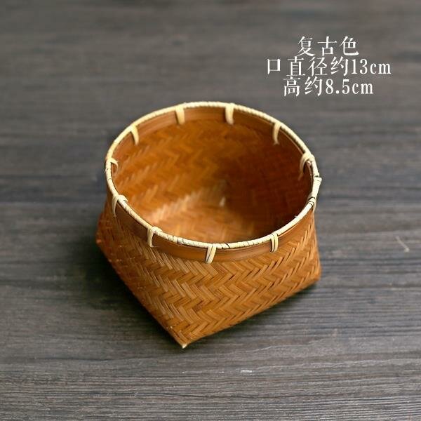 Бамбуковая плетеная маленькая корзина для чая, закусок, конфет, ручная работа, маленькая бамбуковая корзина, ретро поднос для чая и закусок, свадебная маленькая бамбуковая корзина, бамбуковая корзина для ресторана
