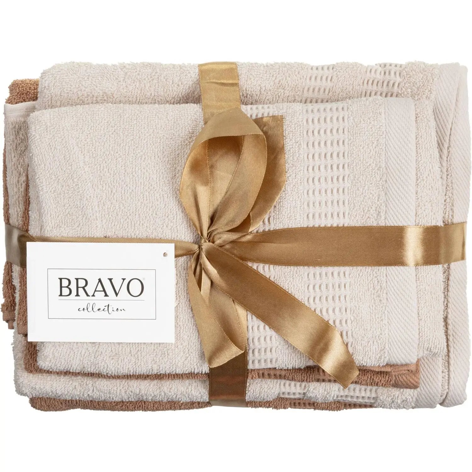 Набор полотенец УЗБ Памир м7701_45 50x80х2 + 70x130х2 крем, беж