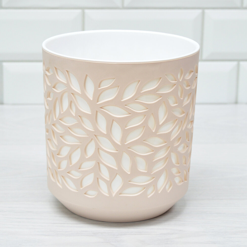 Кашпо Leaves 2.5л, пудра/белый