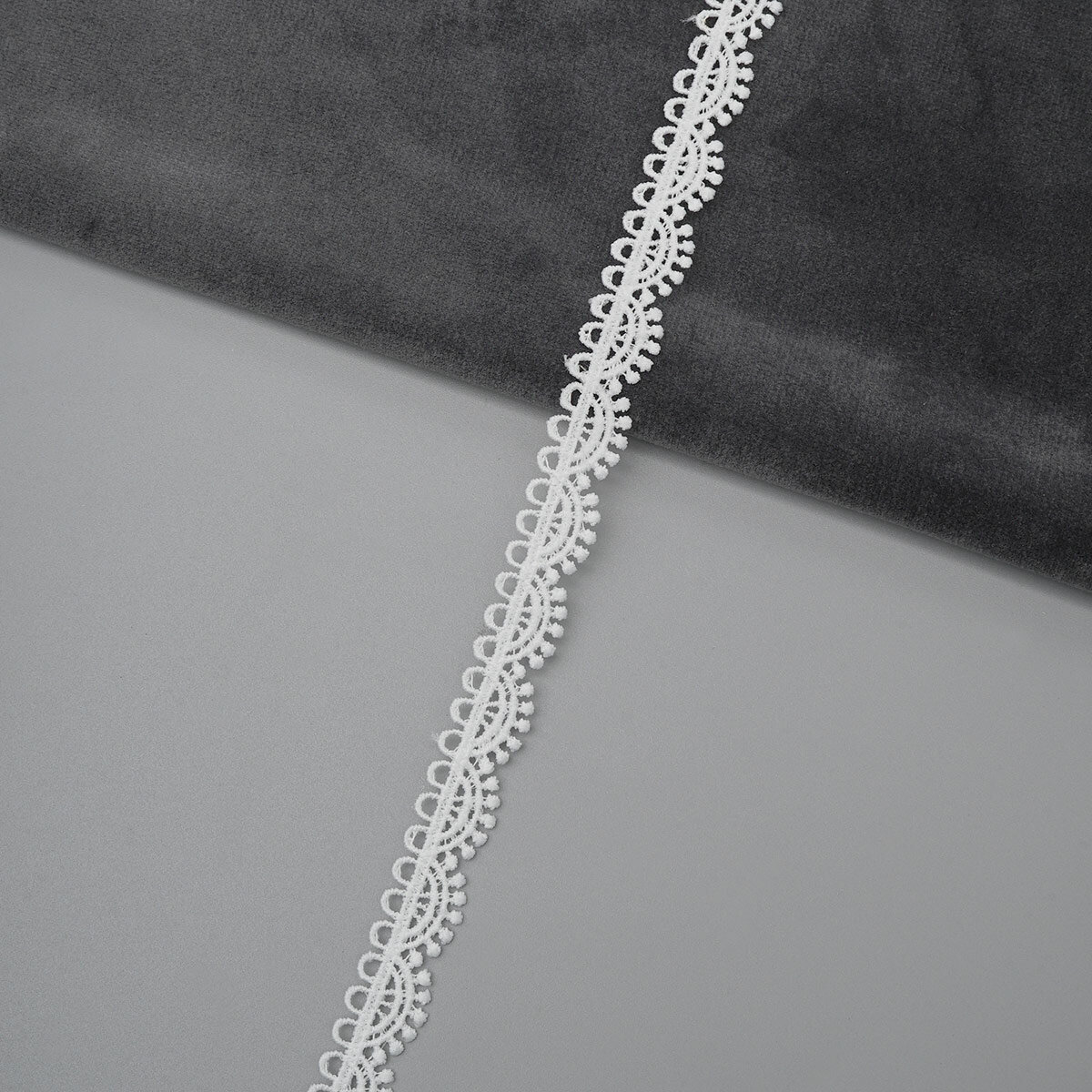 3Al026 Кружево для рукоделия гипюр 1,2см*13,71м (белый), 13.72 м