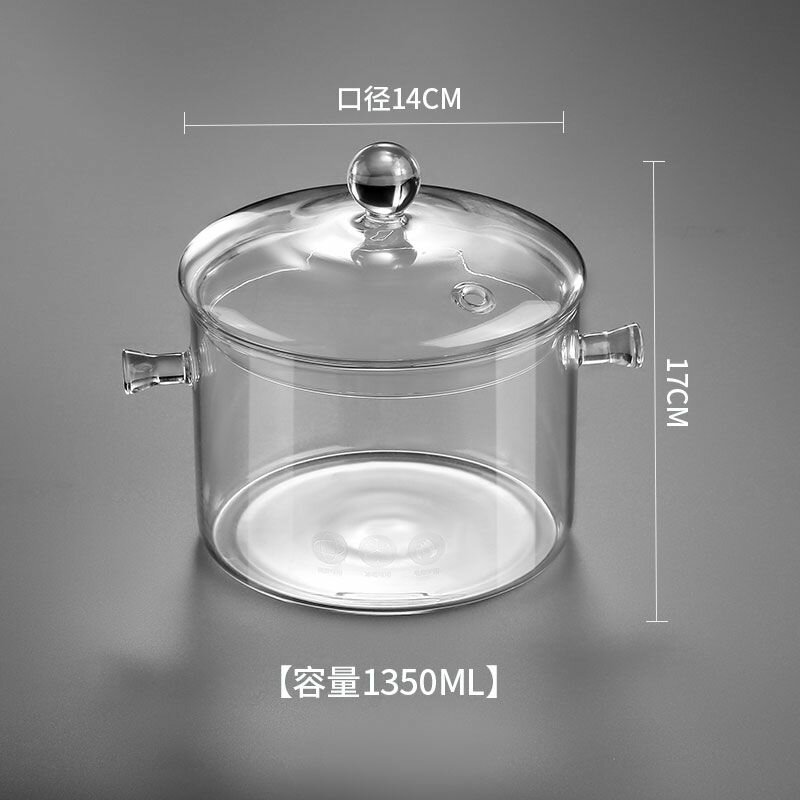 Стеклянная кастрюля для супа с открытым пламенем, молочная кастрюля, высокая боросиликатная, здоровая, прозрачная, для приготовления, кастрюля для супа с тренеллой, электрическая керамическая плита, газовая кастрюля для тушения