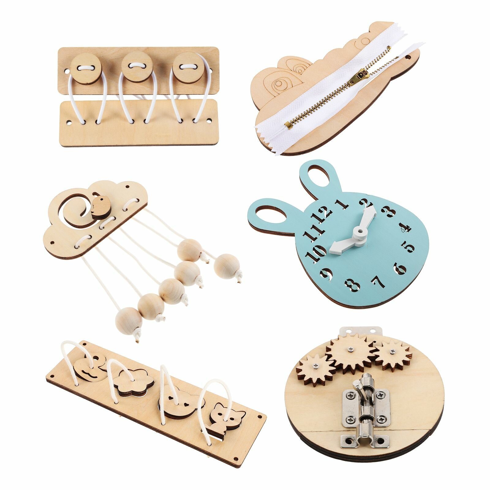 Деревянные развивающие доски монтессори в наборе из 6 штук для сенсорного развития детей