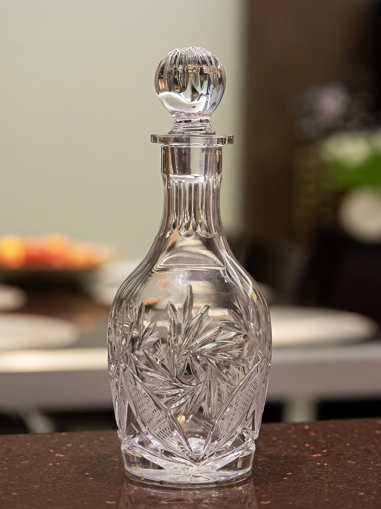 Хрустальный графин с пробкой для вина/водки/коньяка/крепких алкогольных напитков, объем 0.45 литра, Неман 1000/30